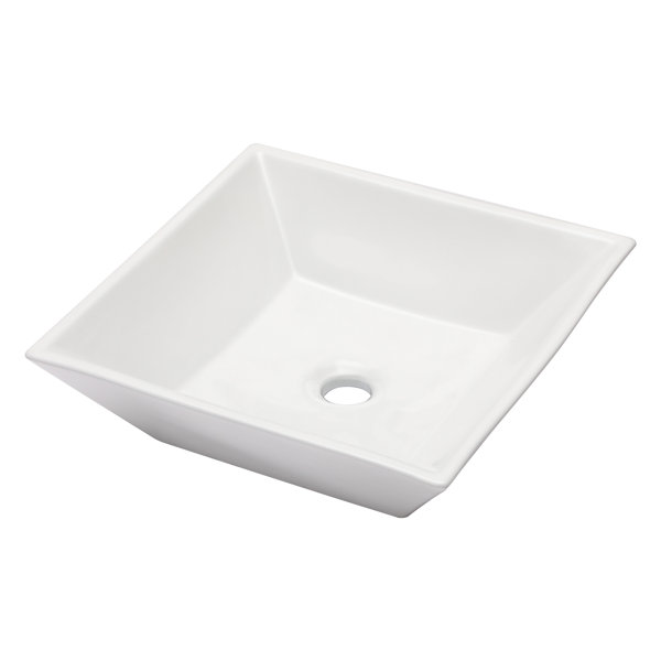 15in White Ceramic Square Vessel Bathroom Sink - Explore the Finest ...