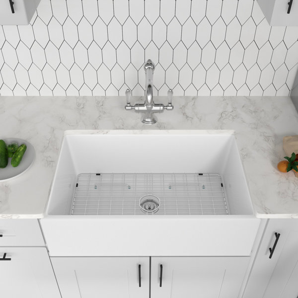 33 L x 18 W Apron Front Farmhouse Ceramic Kitchen Sink 10 Inch Deep ...